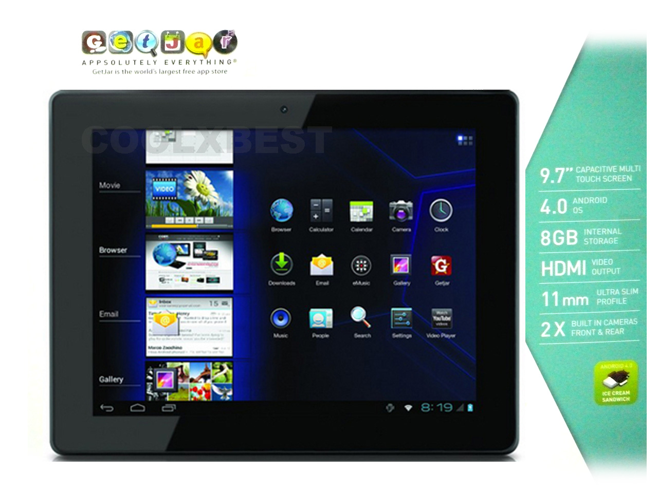 Pendo PAD 9 7 034 8GB Android 4 0 Tablet Multi Touch Screen Wifi ICE ...